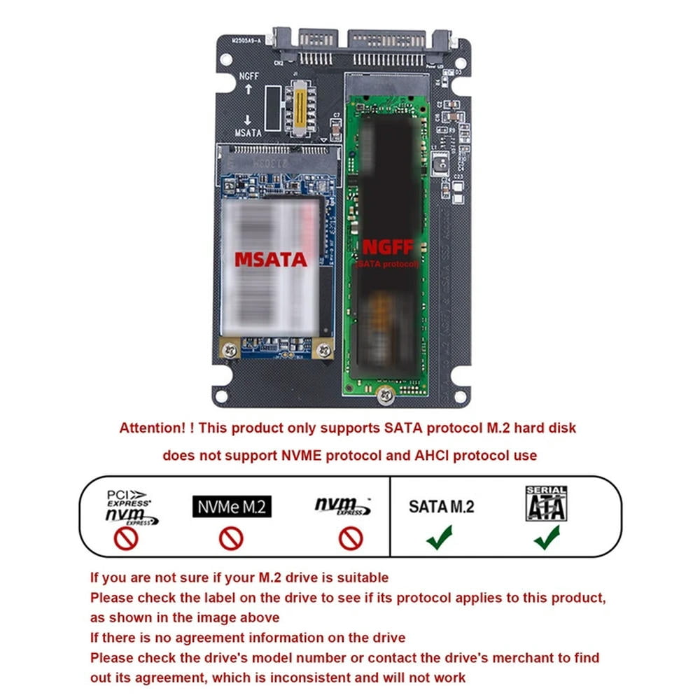 FOR MSATA SSD To SATA 3.0 Riser Card 2 In 1 Adapter Card With USB3.0 ...