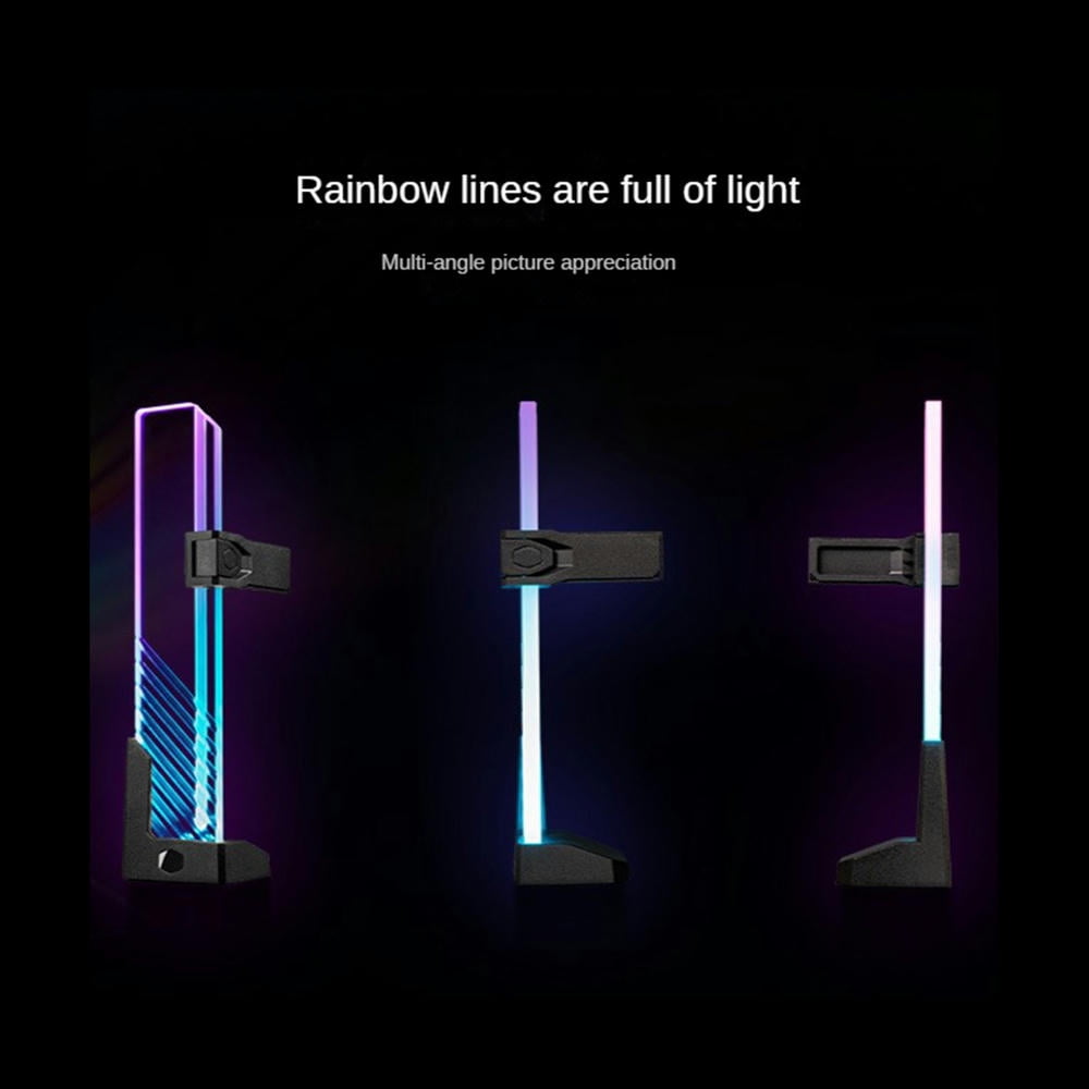 FOR Master 5V/3PIN ARGB Graphics Cards Bracket Dazzling Tempered Glass ...