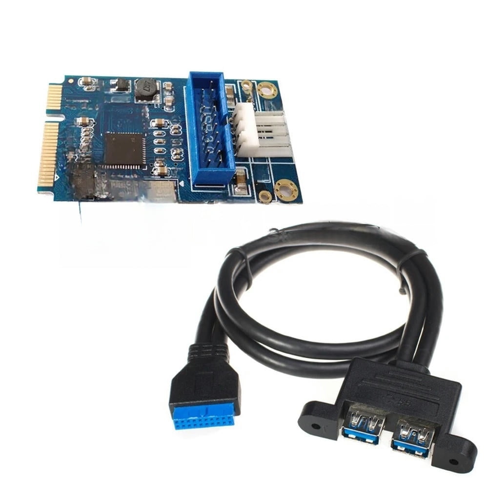 FOR Mini PCIe a dual USB adaptador 3.0 Mini PCI-e a 19 Pin USB3.0 ...