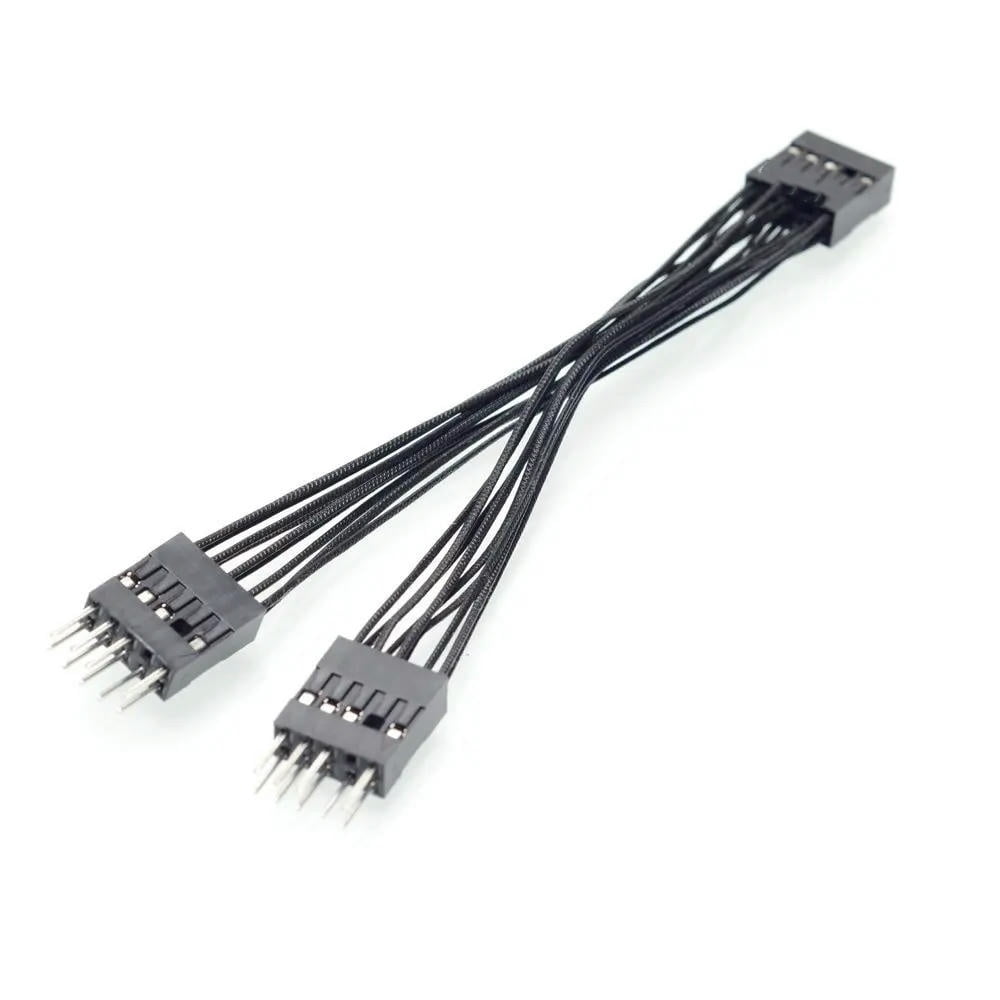 FOR Motherboard 9Pin HD Audio 1 to 2 Port Multiplier Y Splitter Male to ...