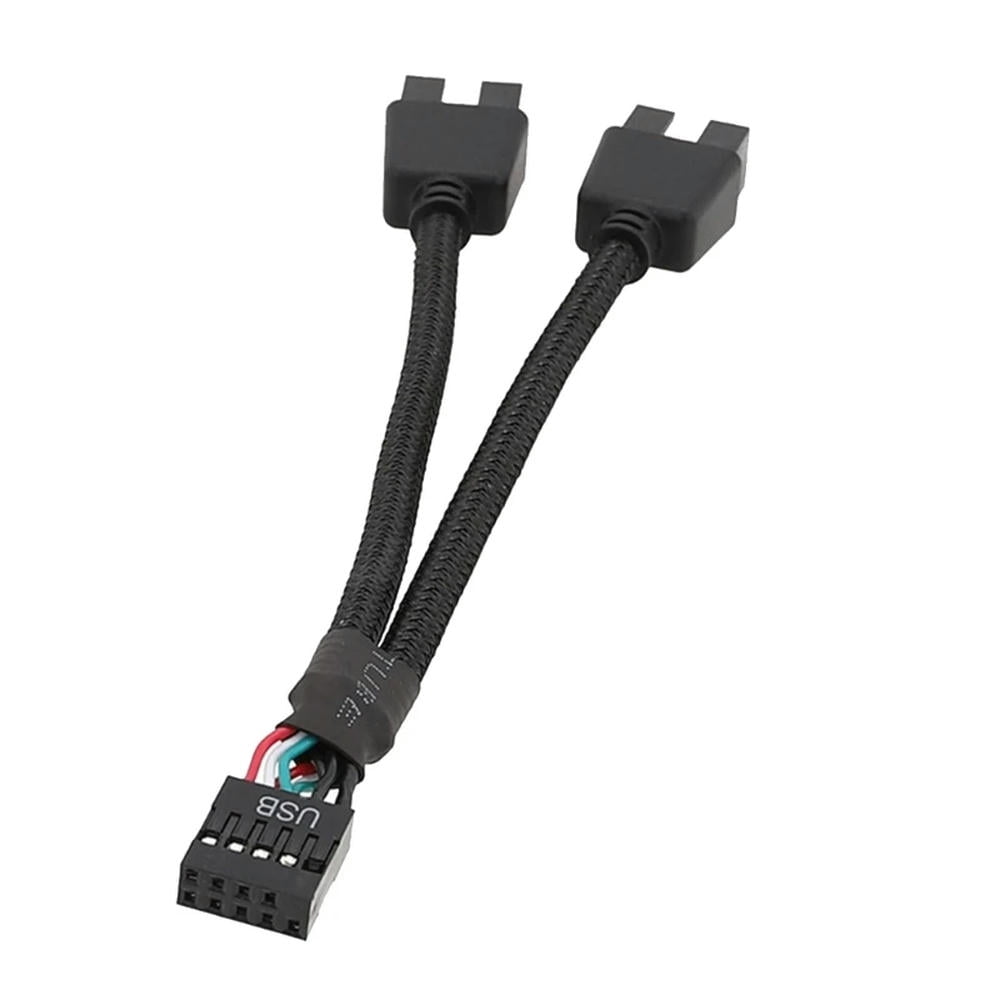 FOR Motherboard 9pin Extension Cable Adapter USB Header Splitter Female 1 To 2 Male Desktop 9 ...