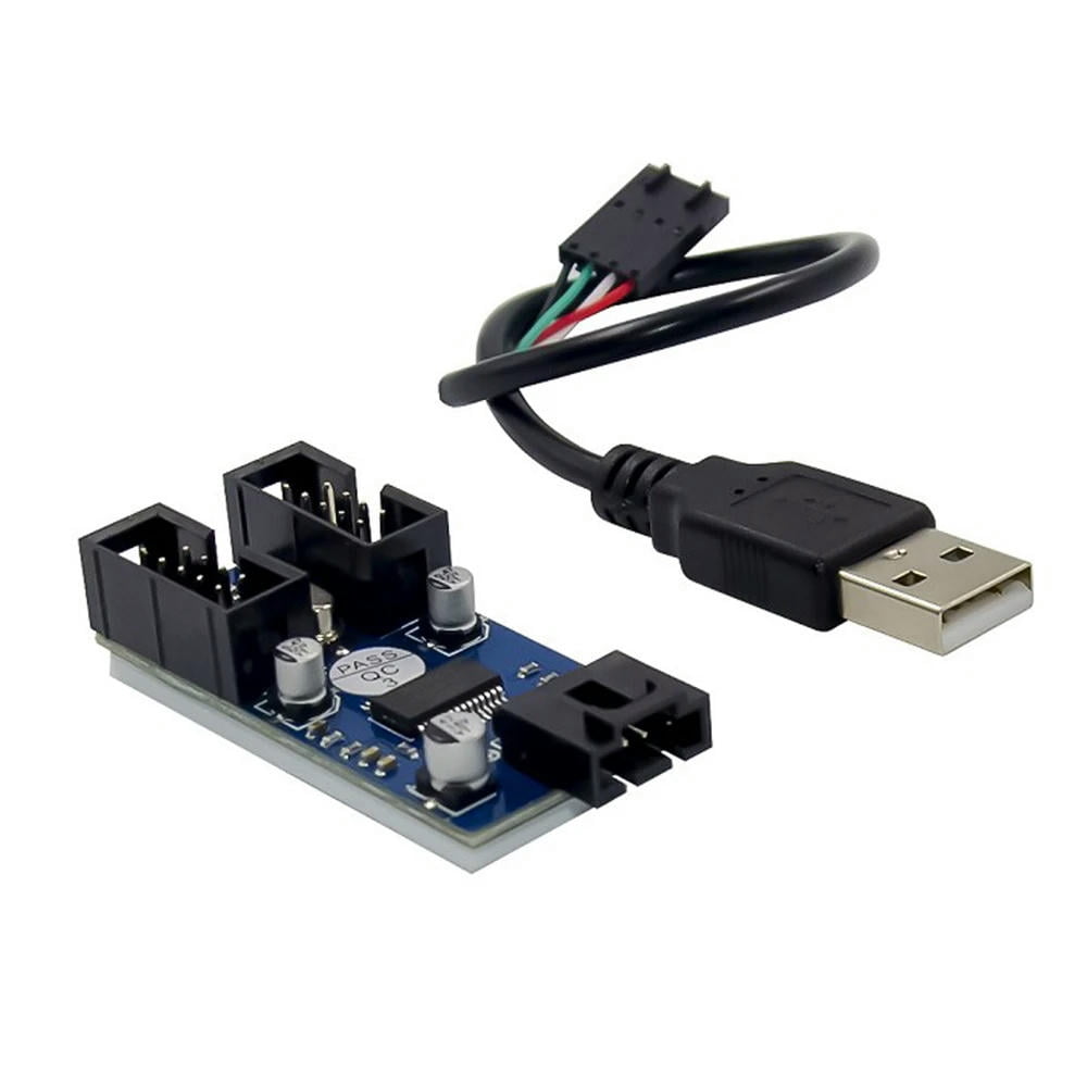 FOR Motherboard 9pin Header HUB Connector USB 2.0 Type-A Extension for ...