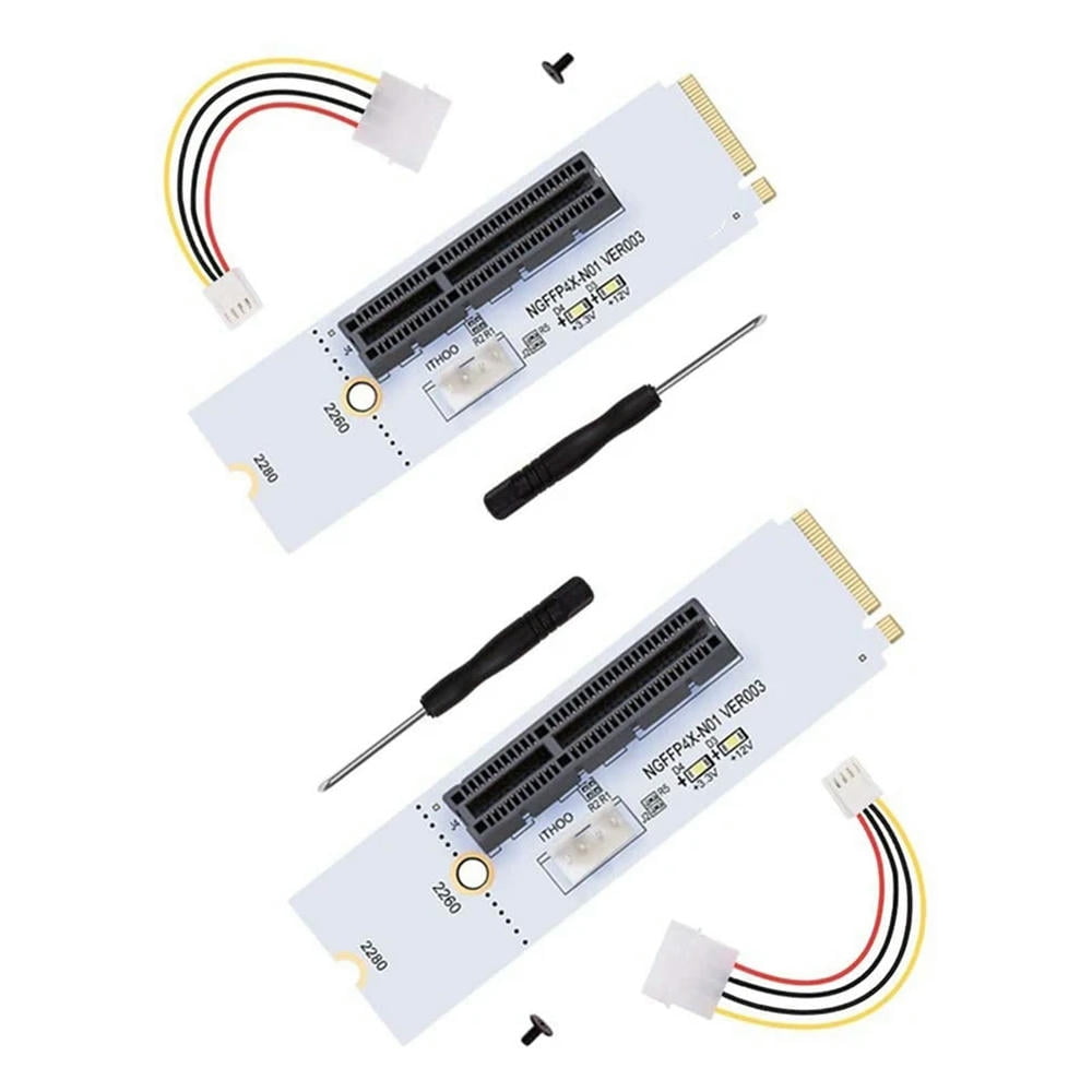 FOR NGFF M.2 To PCI-E 4X Riser Card M2 Key M To Pcie X4 Adapter Card ...
