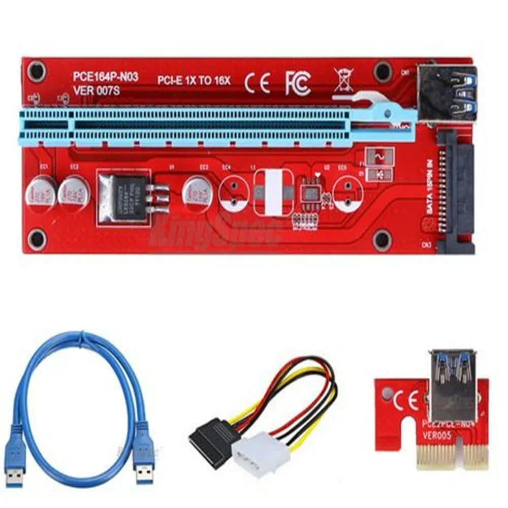 FOR PCI-E 1X to 16X Card Extender PCIE PCI Express Adapter with USB 3.0 ...