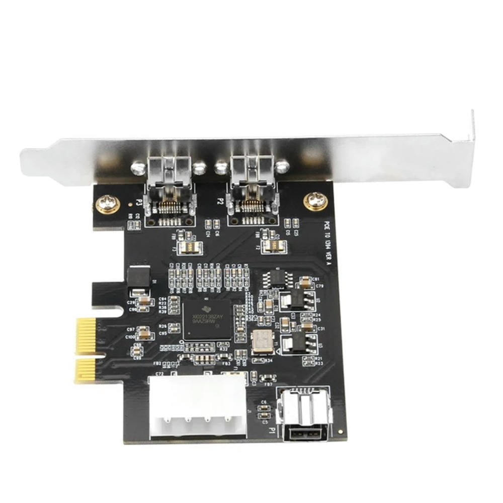 FOR PCI-E 3 Ports 1394B Firewire Expansion Card HD Video PCI-E To 1394B ...
