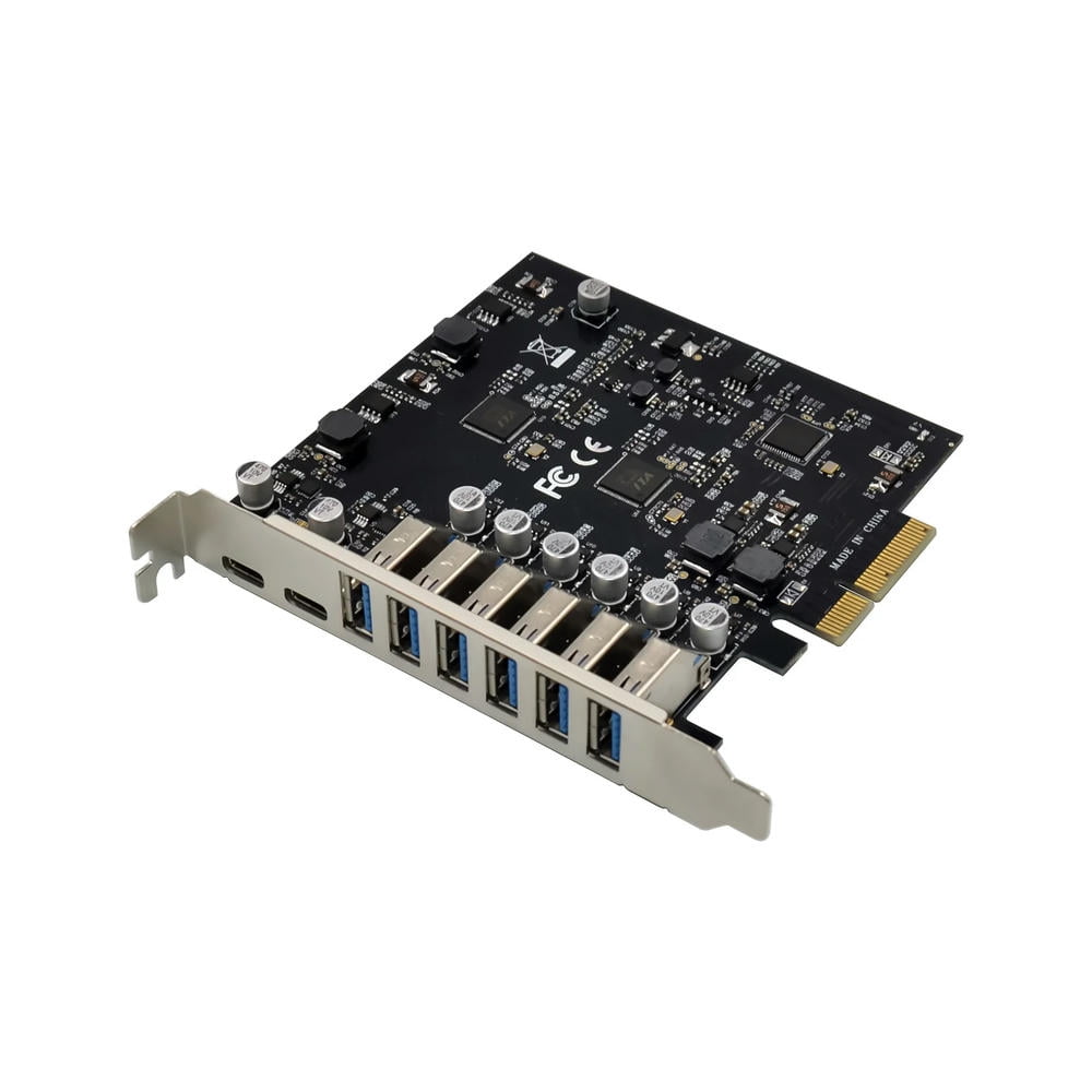 FOR PCI-E 4X 8 Port usb 3.0 expansion card PCIe ASM3142 6A2C USB3.1 ...