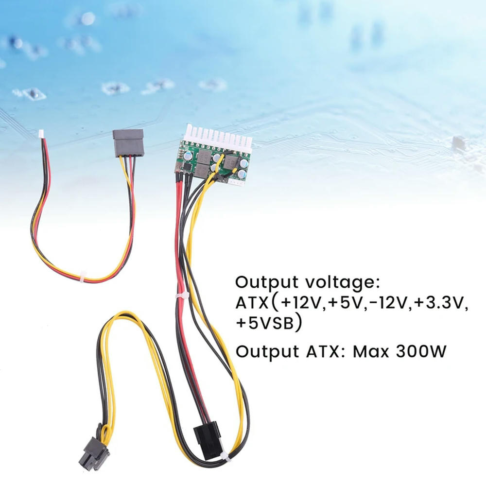 FOR PCI-E 6PIN Input DC 12V 300W DC-ATX-300W 24Pin PICO ATX Switch PSU ...