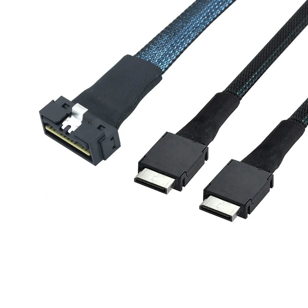 FOR PCI-E SAS 4.0 LP Low profile SFF-8654 8i 74pin to Dual 2X 8611 4i ...