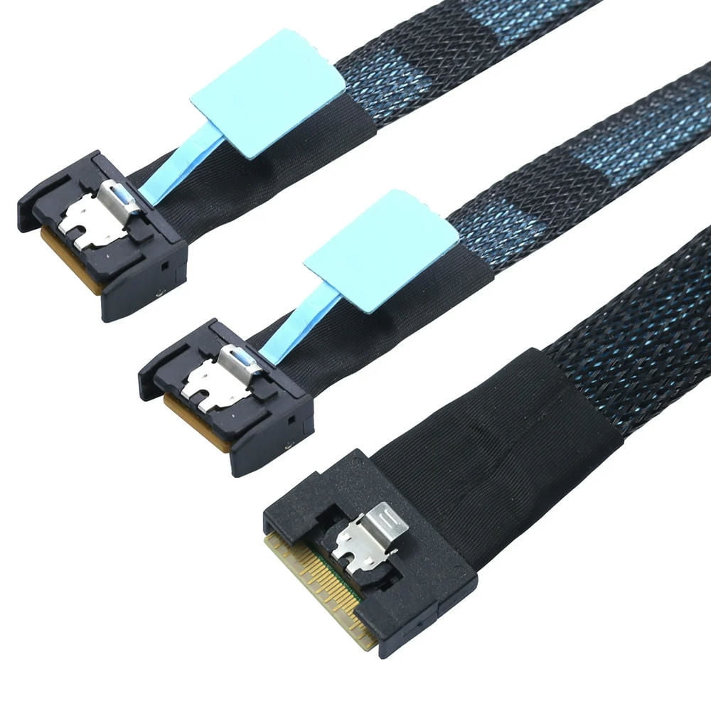FOR PCI-E SAS 4.0 SFF-8654 8i 74pin To Dual 2X 4X 4i 8654 38Pin Server Internal Connection Cable ...