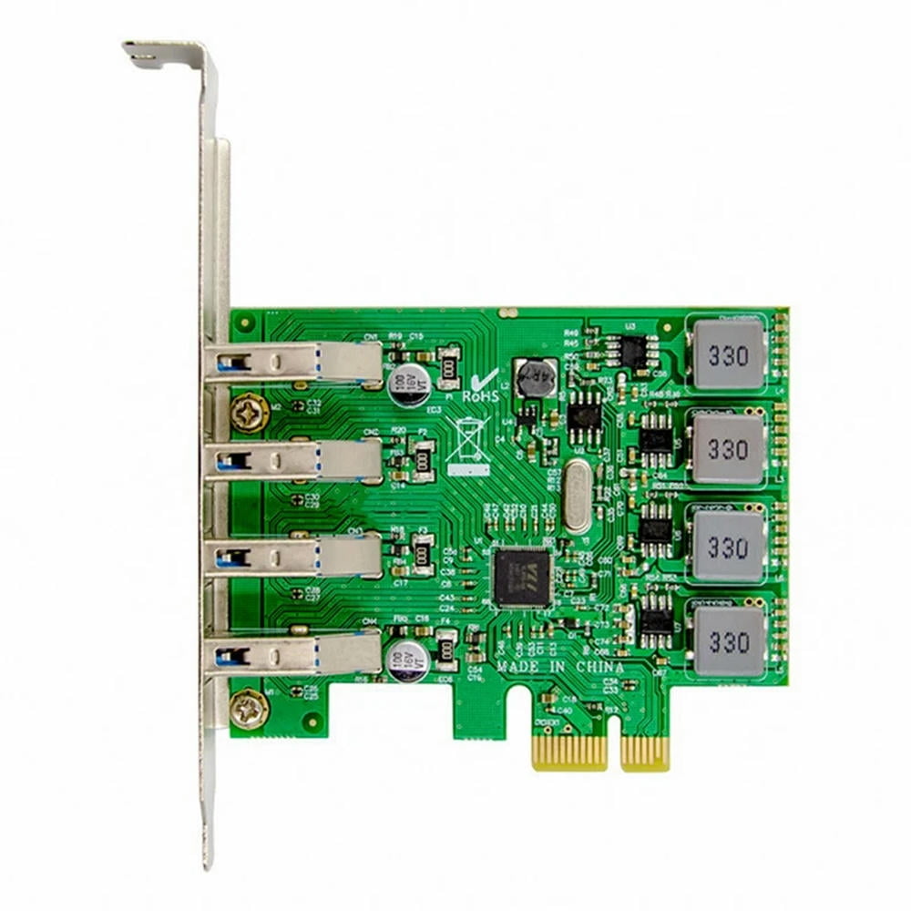 FOR PCI-E X1 Expansion Card 4 Port USB 3.0 Master Expansion Card 5Gbps Riser Card VL805 Chip ...