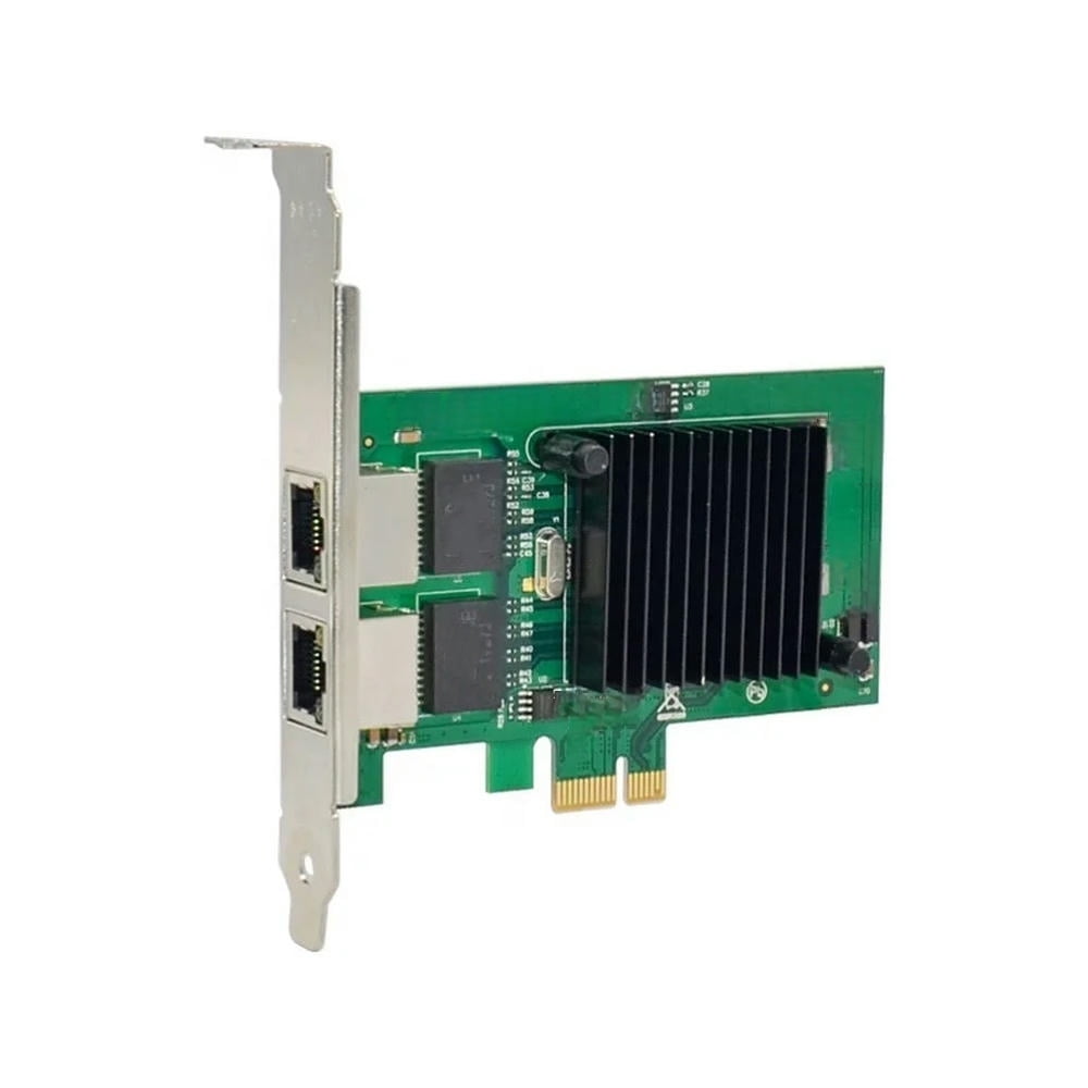 FOR PCI-E X1 To Gigabit Ethernet electrical port 1000M PCIe dual electrical port RJ45 82575EB ...