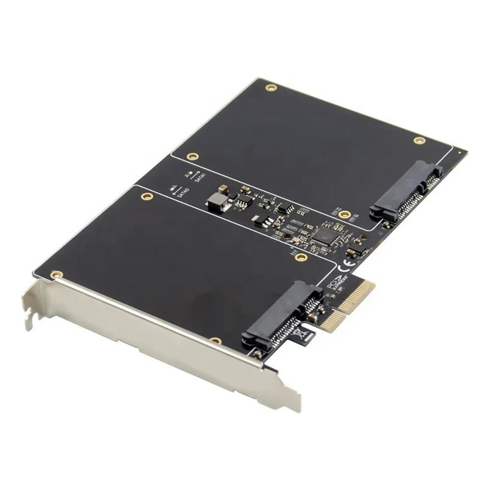 FOR PCI-E X2 To 2.5-inch SATA3.0 RAID controller card SSD HDD 88SE9230 ...