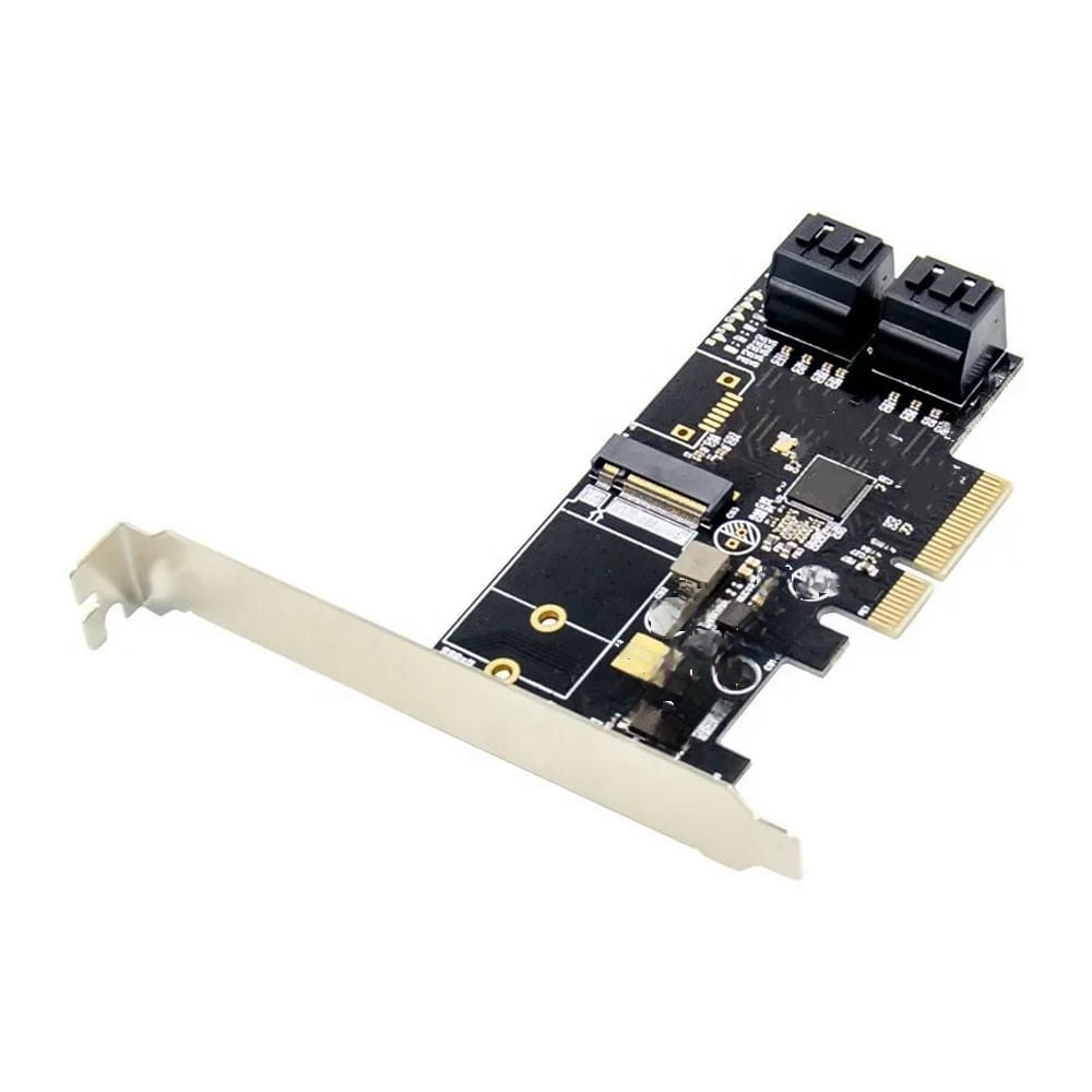 FOR PCI-E X4 To M.2 Key B NVMe SSD 4 Port SATA3.0 Adapter Expansion ...