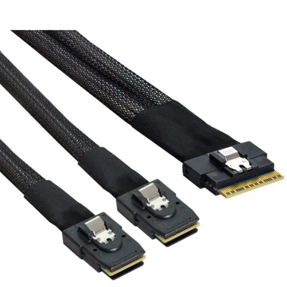 FOR PCI-E port SAS4.0 SFF-8654 8i 74pin to Dual SFF-8643 4i Mini SAS ...