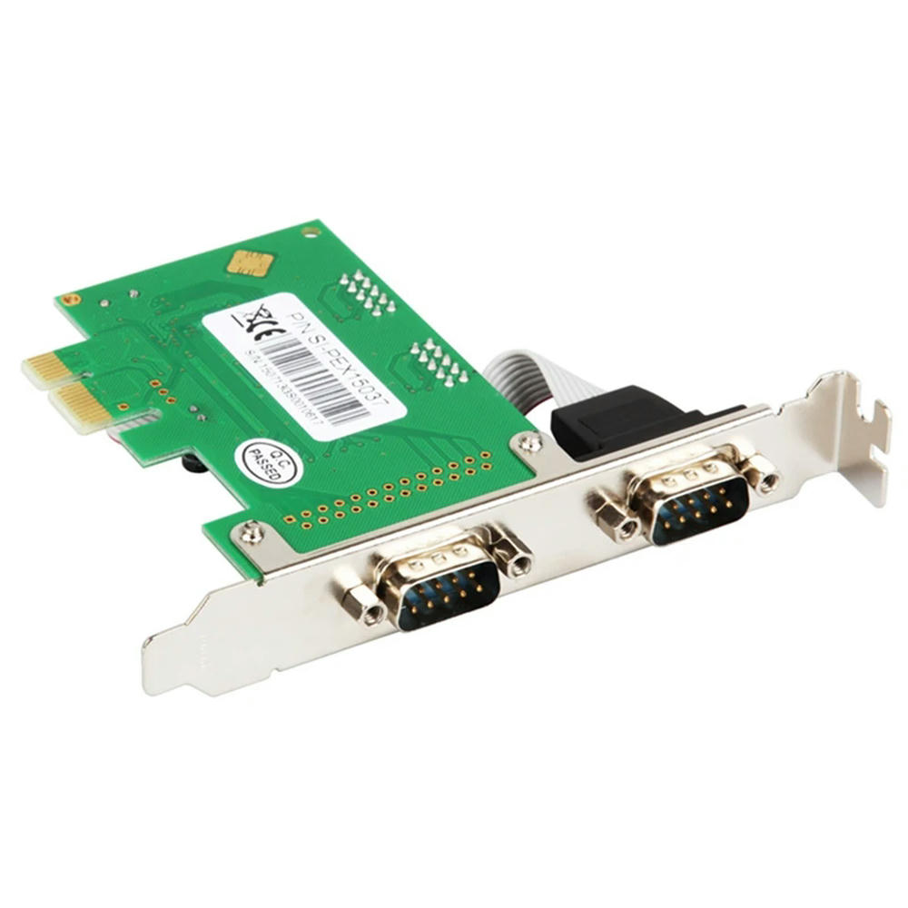 FOR PCI Express 2 Ports Serial Card RS232 Com Db9 Controller Card PCI-E ...