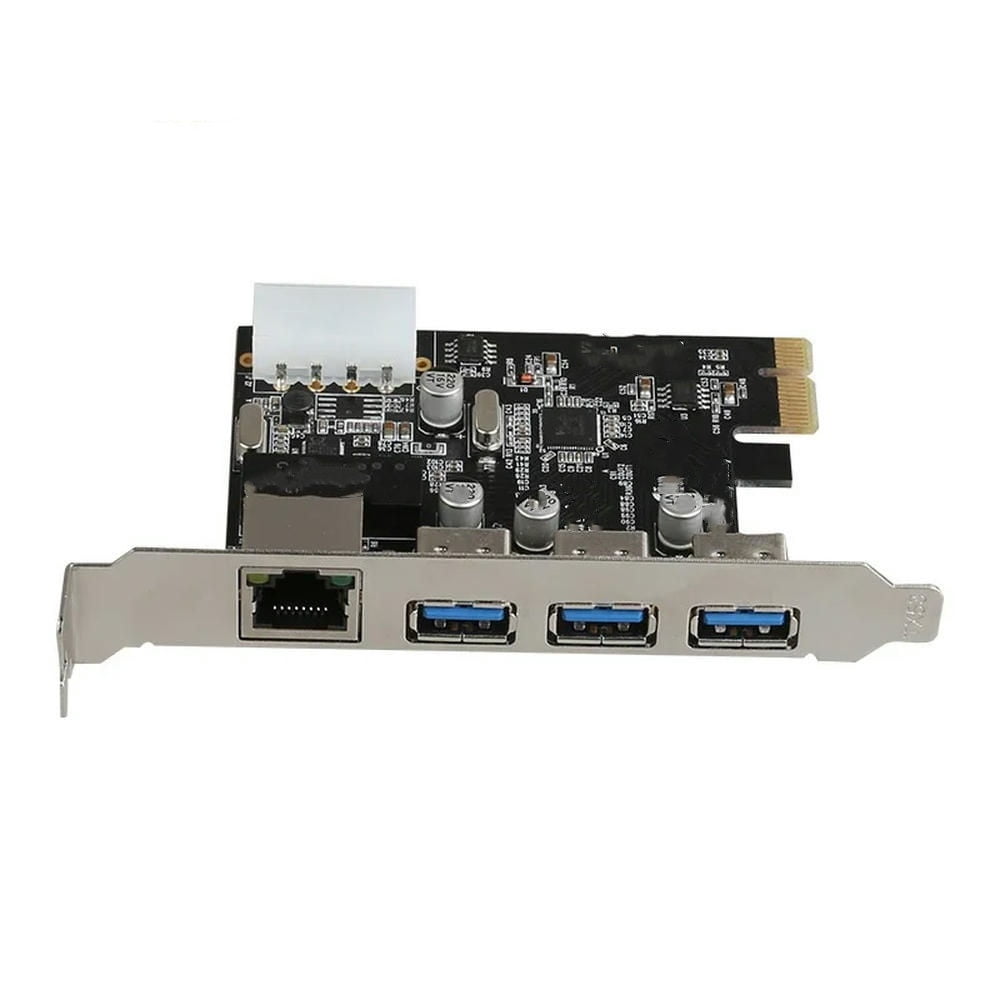 FOR PCI Express to 3 port USB3.0 1 port RJ45 network adapter connection ...