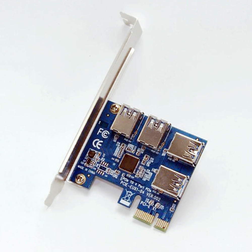 FOR PCI-e Express 1X To 4 Port PCIE 16X Multiplier HUB Adapter Card w/1 ...