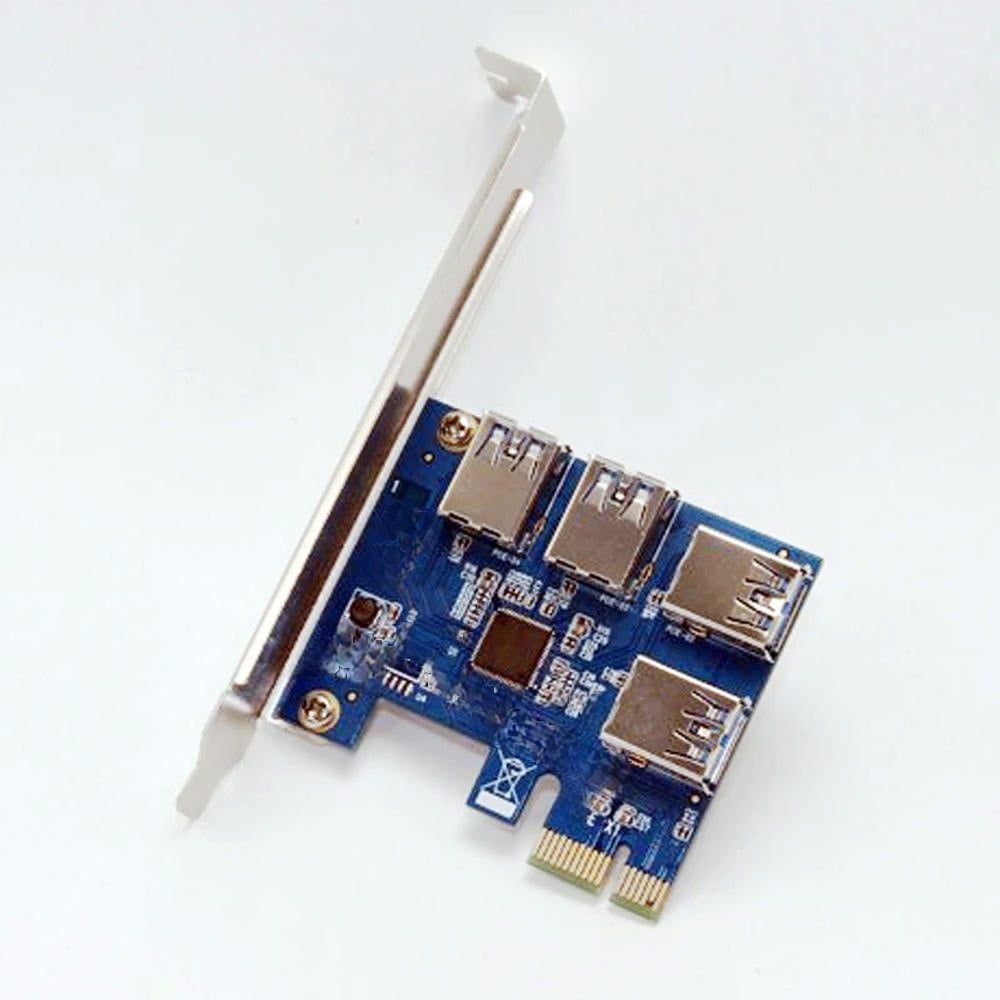 FOR PCI-e Express 1X To 4 Port PCIE 16X Multiplier HUB Adapter Card w/1 ...