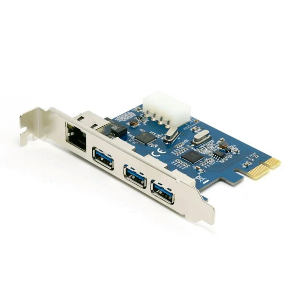 FOR PCI-e to External 3 ports USB 3.0+ RJ45 Ethernet Network card USB3 ...