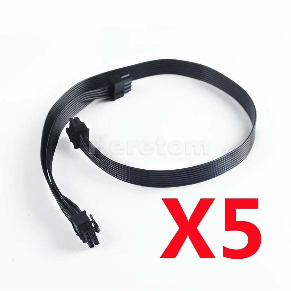 FOR PCI express 8pin to Dual 6+2Pin Power supply Cable PCIe 8 Pin 1 to ...