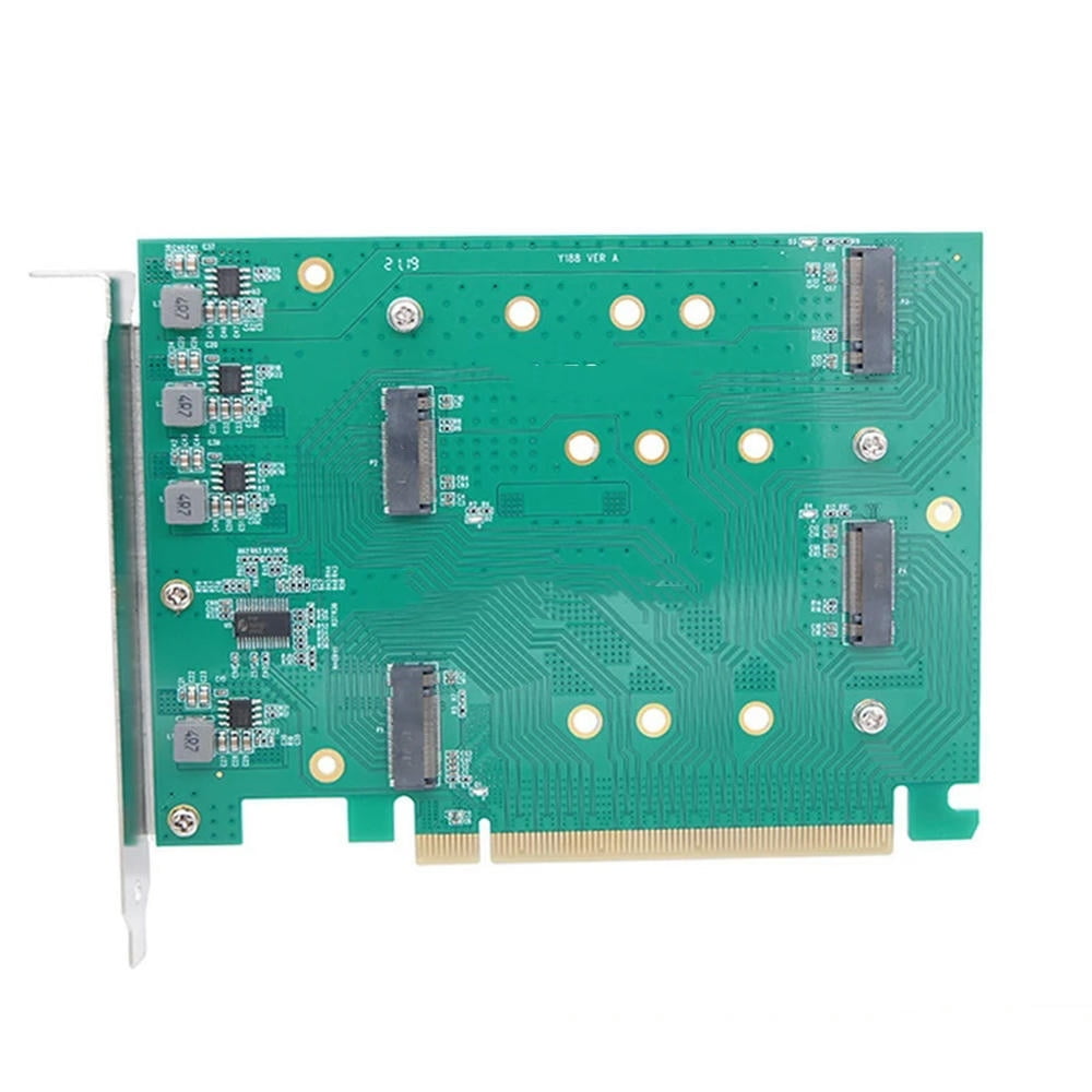 FOR PCIE 3.0 X16 To 4 NVME M.2 M KEY Bifurcation PCIe Function Card ...