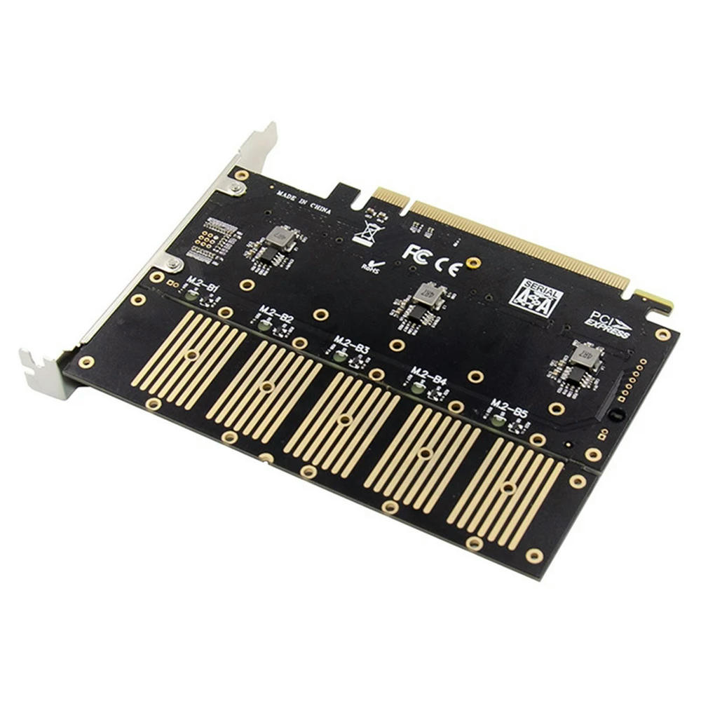 FOR PCIE 5-Port M.2 SSD Expansion Card Key B NGFF SSD Computer ...