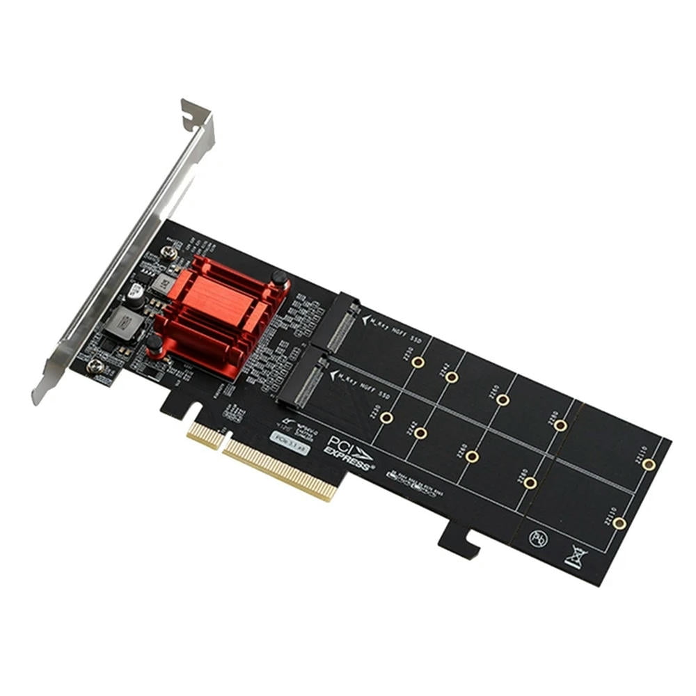 FOR PCIE3.1 X8 To Dual M.2 Hard Disk Expansion Card 1812 Chip Supports NVME Protocol Full Speed ...