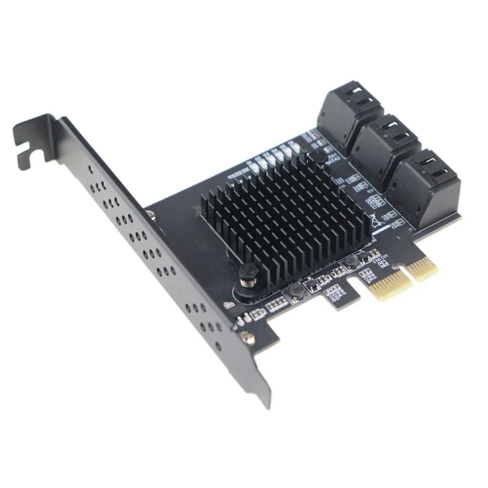 FOR PCIe 2.0 x1 to SATA III 6 Ports Adapter Card Chipset Non-Raid For ...