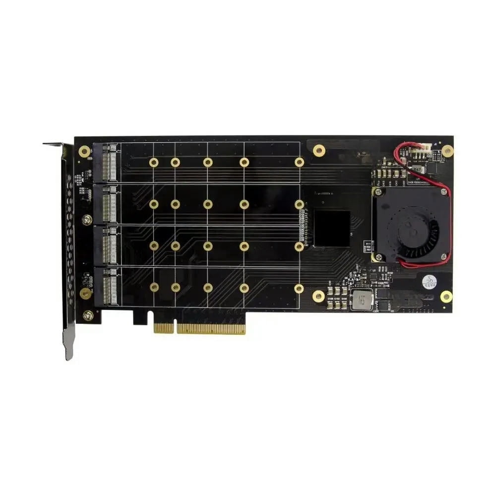 FOR PCIe 3.0 X4 PLX8724 to 4 Port M.2 NVMe SSD Adapter Expansion Card ...