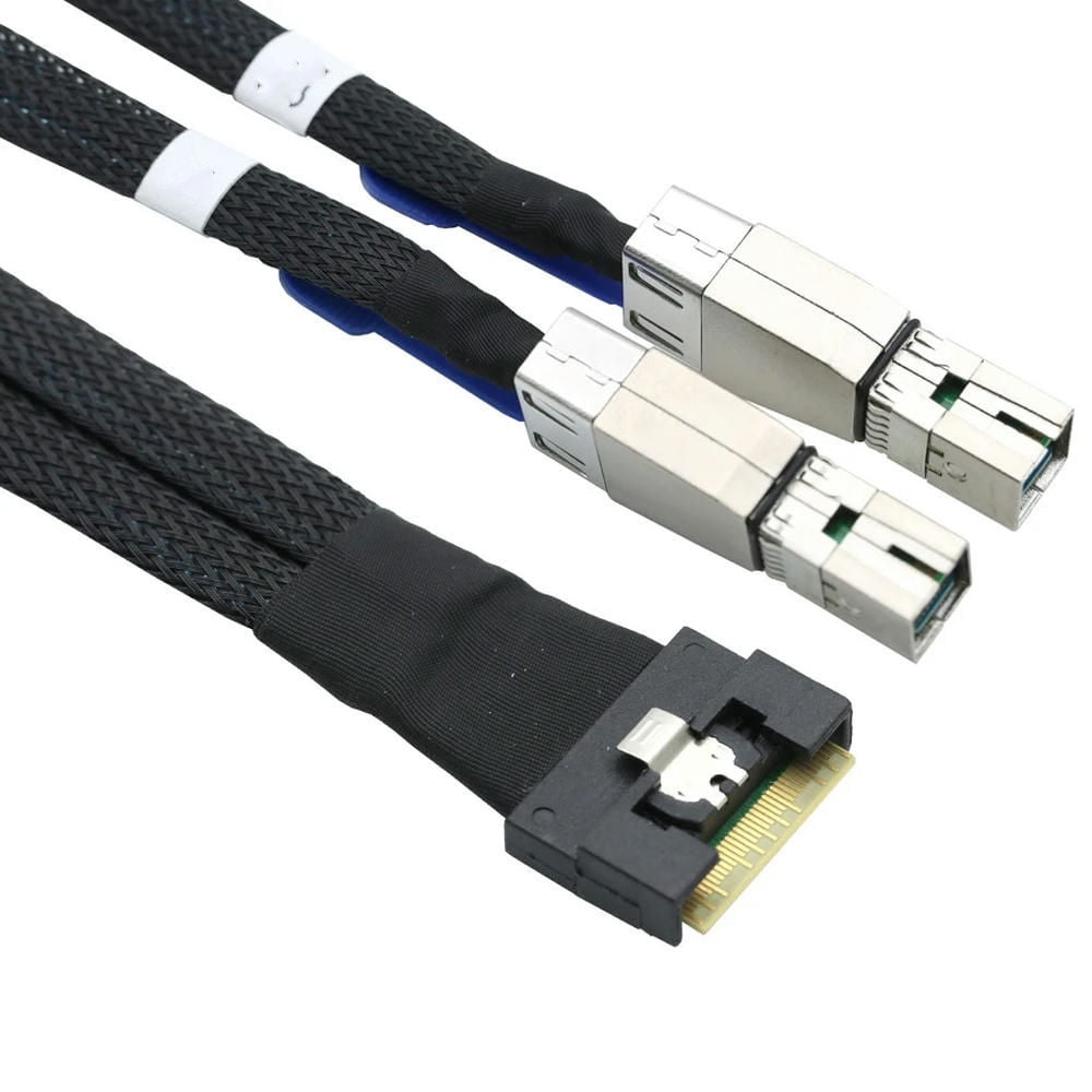 FOR PCIe SFF-8654 8I to 2 SAS HD 8644 Adapter Cable for Server Internal ...
