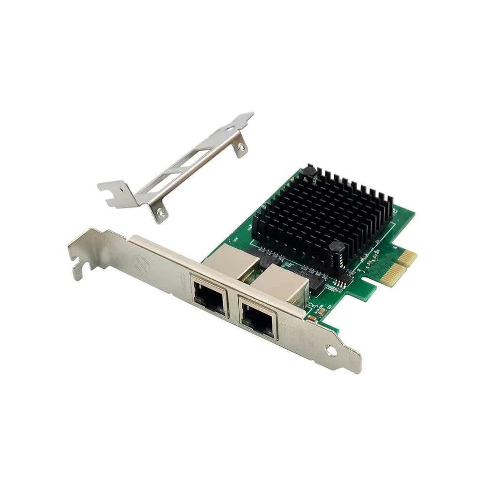 FOR PCIe X1 Ethernet 1000Mbps 1Gbps Dual Port RJ45 lan Card Desktop ...