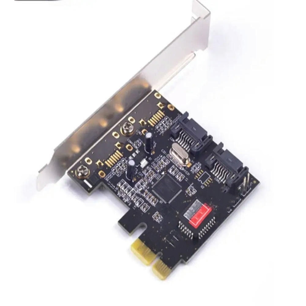 FOR PCIe X1 To 2 Port SATA2.0 3G/bps Raid Controller Card SIL3132 ...