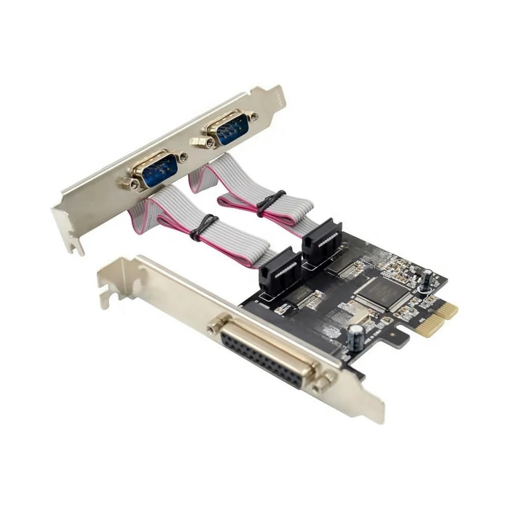 FOR PCIe to 2S1P Serial Parallel Converter card pcie to 2 ports rs232+Parallel Printer LPT port ...