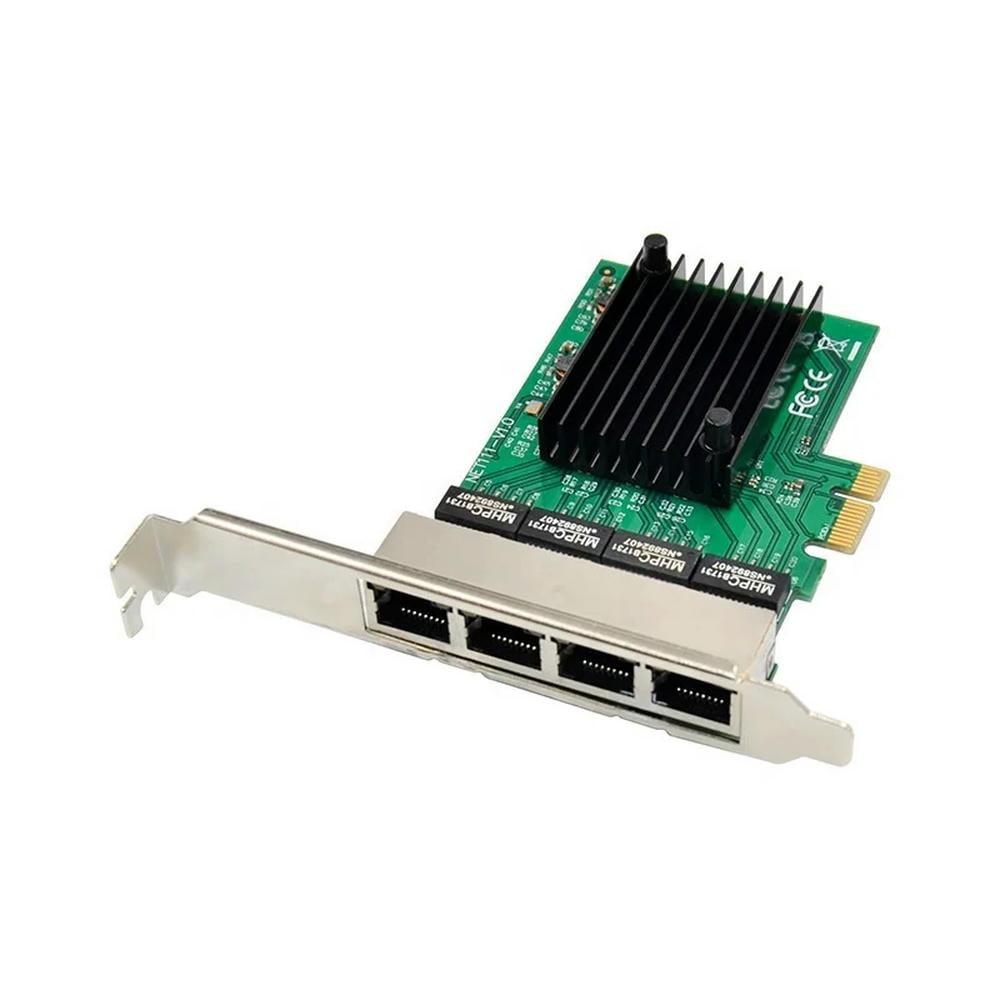 FOR PCIe to Quad port RJ45 Ethernet NIC network card PCI-E to 4 port ...
