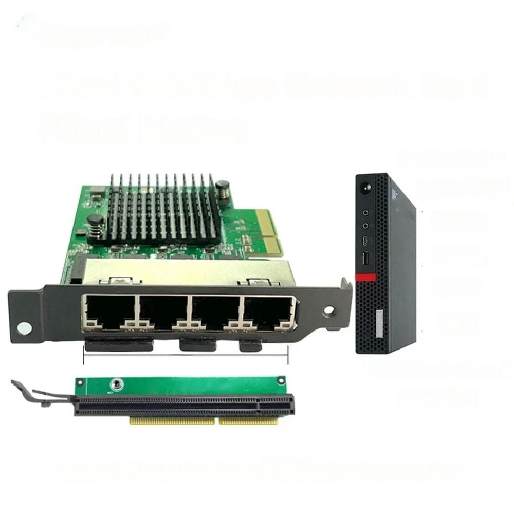 FOR PCIe x4 4 Ports Gigabit Ethernet Controller Card 1000Mbps NIC ...