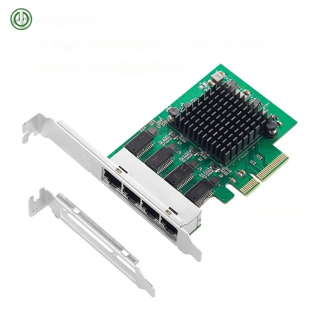 FOR PCIe x4 4 Ports Gigabit Ethernet Network Card 10/100/1000Mbps Quad ...