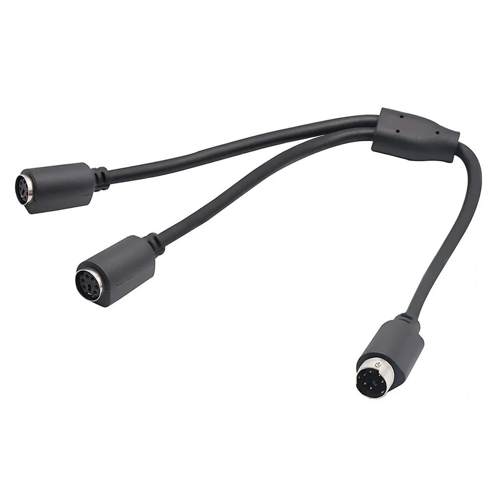 FOR PS 2 Splitter 6 pin Mini Din Male Plug to 2 x Female Sockets Cable ...