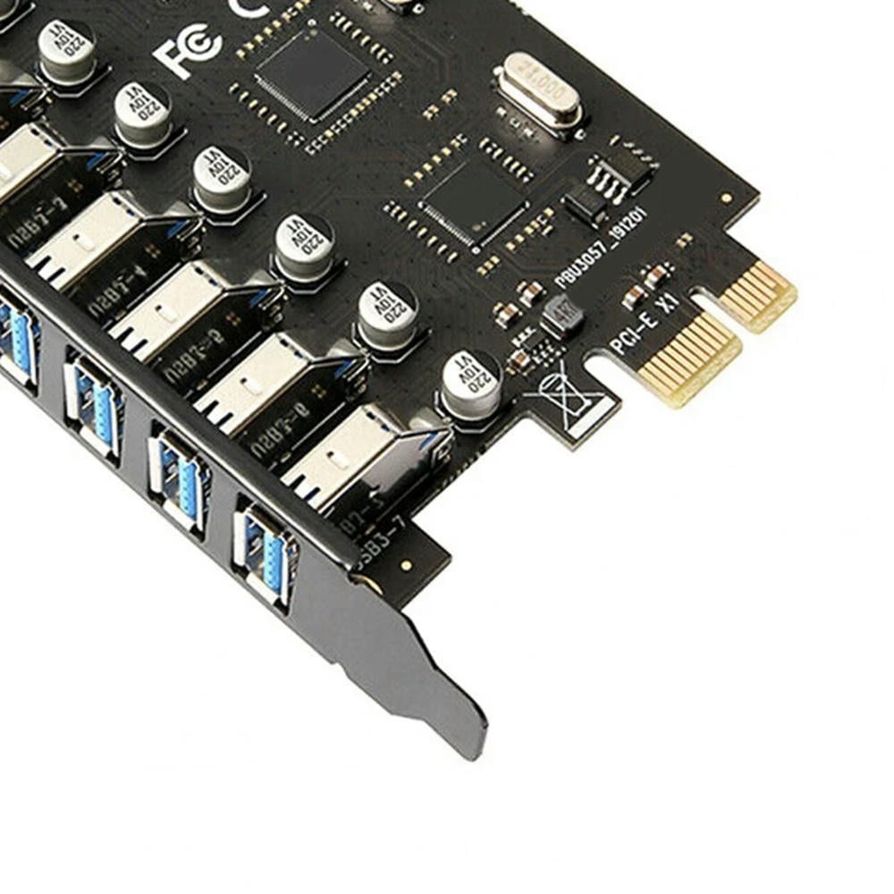 FOR Pcie Expansion Card 7 Port USB 3.0 PCI-E Desktop Computer Expansion ...