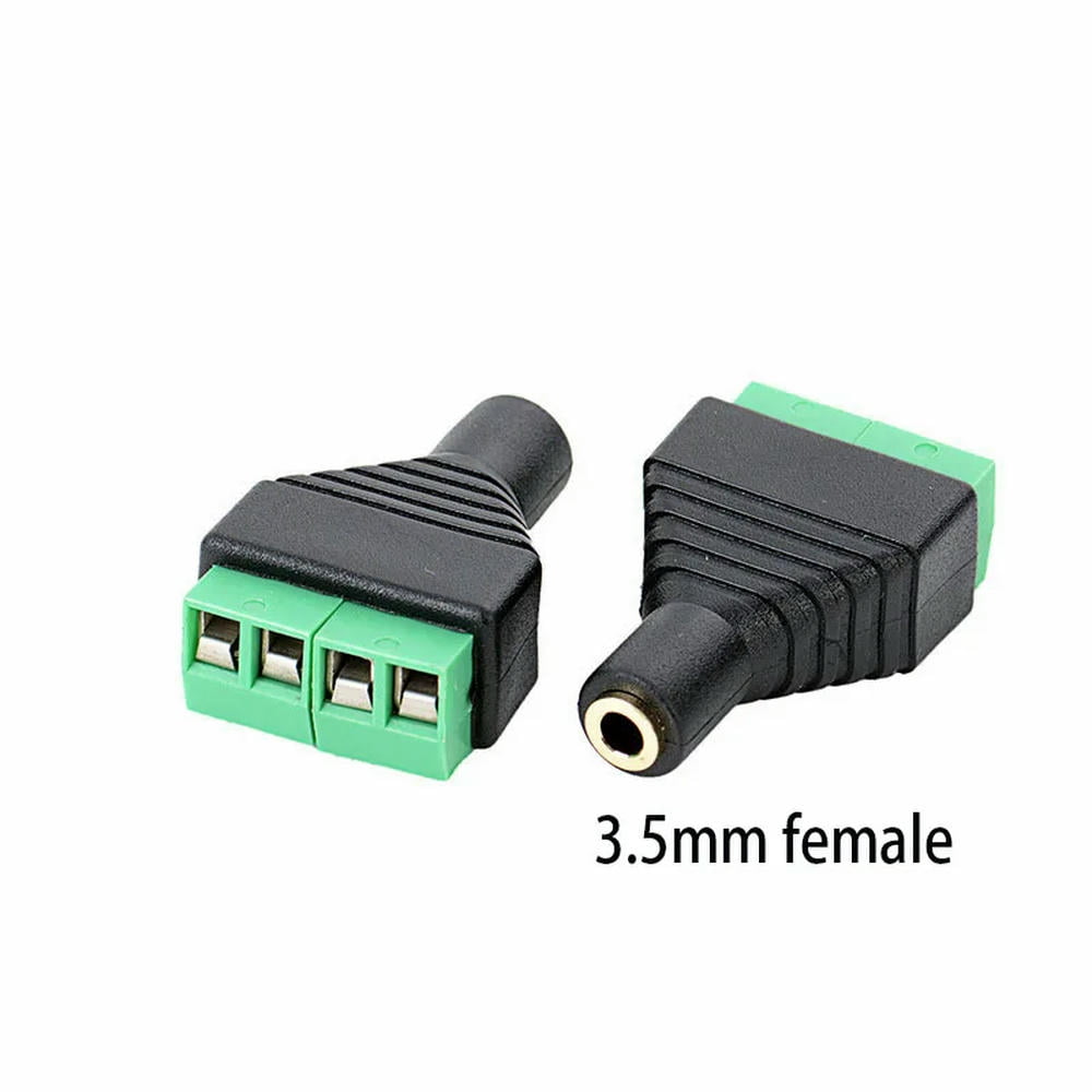 FOR RCA Female Terminal Block BNC 3.5MM 2.5mm Audio Male Extension ...