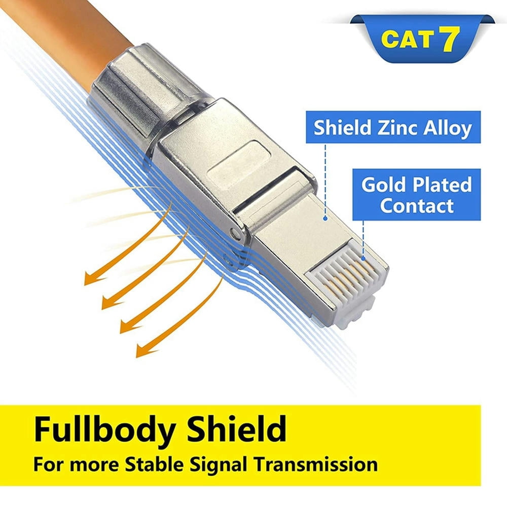 FOR RJ45 Cat7 Connectors Tool-Reusable Shielded Ethernet Termination ...