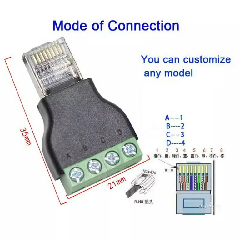 Sub Ethernet Adapter 3PCS RJ45 To RS485 Converter A Connects To PIN4 B ...