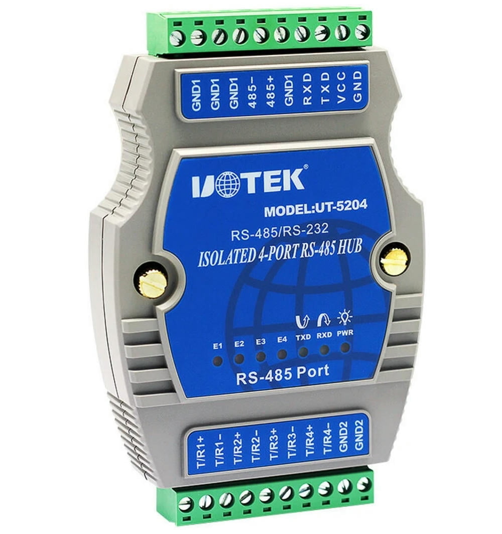 FOR RS-232/RS-485 to 4 Ports RS-485 Hub (Din Rail) 4Port RS485 HUB Instruction 600W protection ...