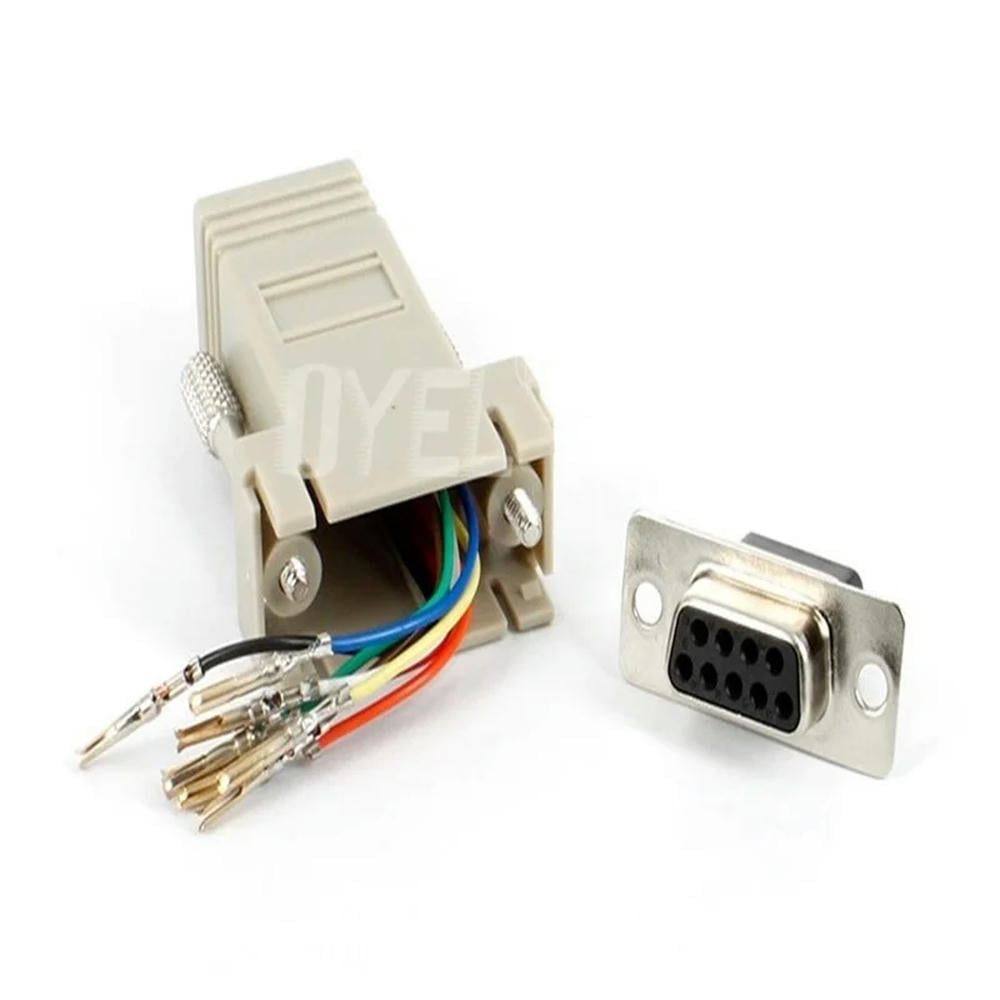 FOR RS232 DB9 Female to RJ45 Female connector Adapter ,RJ45 to DB9 ...