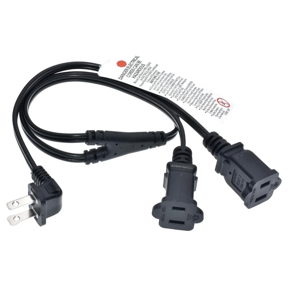 FOR Right 1-15P to Dual 1-15R Splitter Cable Polarized,US 2-Prong Male ...