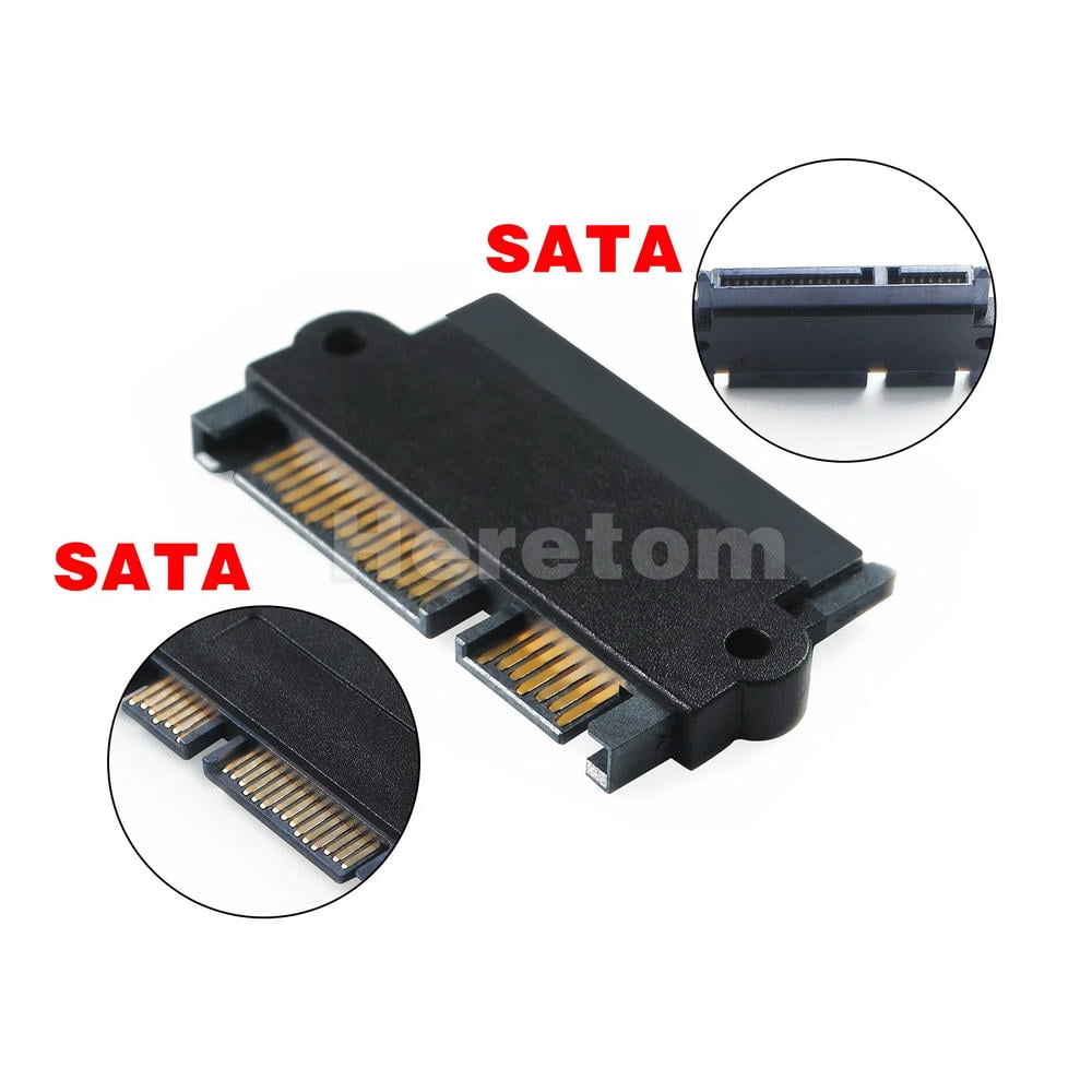 FOR SATA Adapter 22Pin Male To 7pin+15pin FeMale SATA Power Data Cable ...