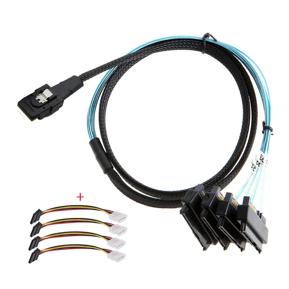 FOR SF-002-1M LSI 3Ware Molex Mini SAS SFF 8087 to SFF 8482 and Power x4 SAS Cable 3.28ft ...