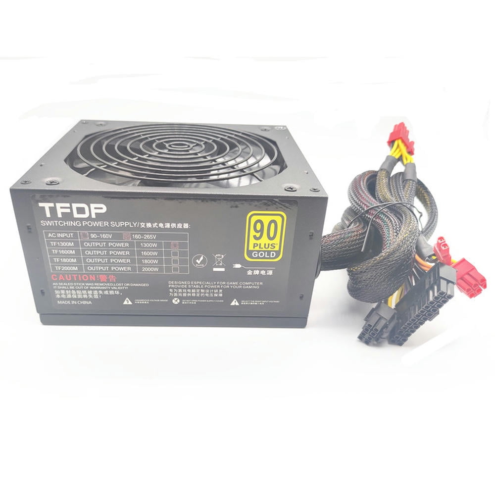 FOR Semi Moulder 1200W ATX Power Supply For Deskptop Game Gaming 110V ...