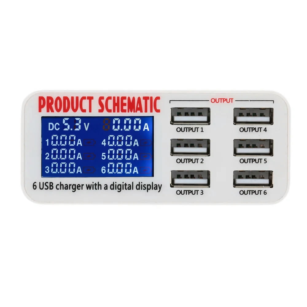 FOR Smart USB Charger Portable Multi-port Rapid Charger 6 Port USB ...
