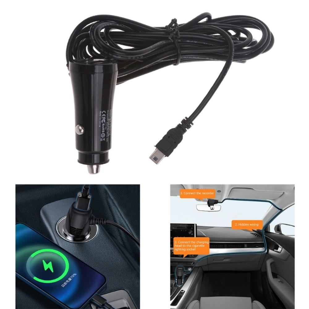 FOR Super Fast Type C Car 3 Port USB Vehicle Power Cable Cord Mini USB ...