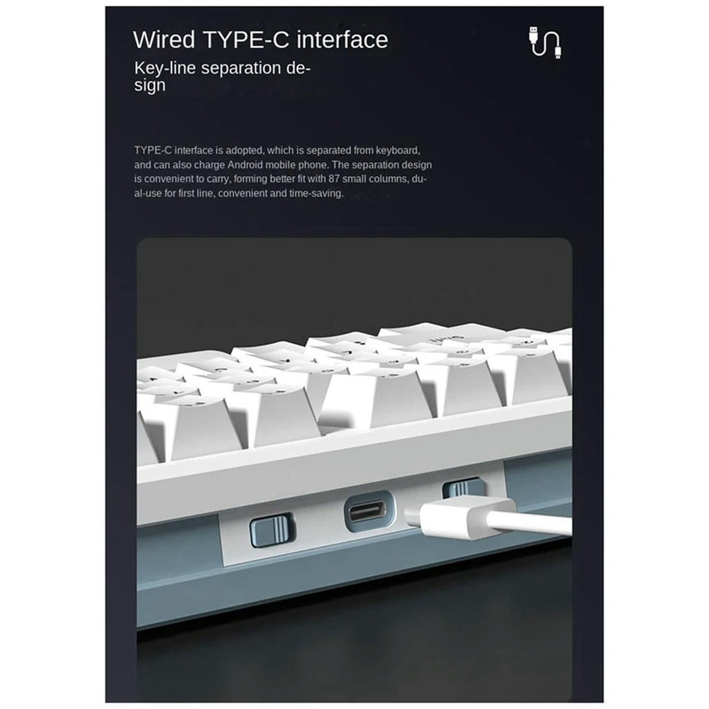 FOR Three-Mode Wired Mechanical Keyboard 84-Key Hot-Swappable Wired ...